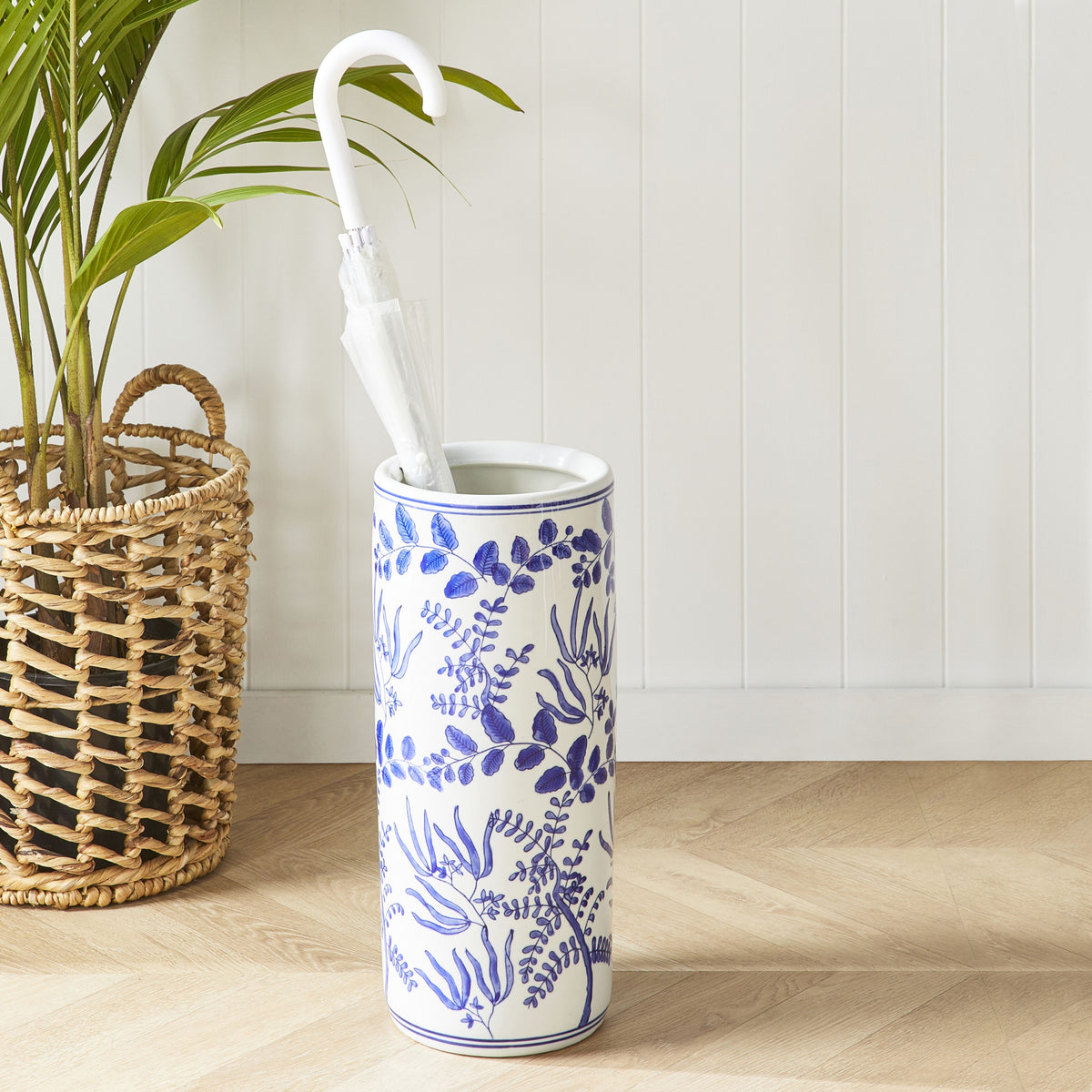 Celadon Floral Bloom Umbrella Stand 19x19x46cm – Early Settler NZ