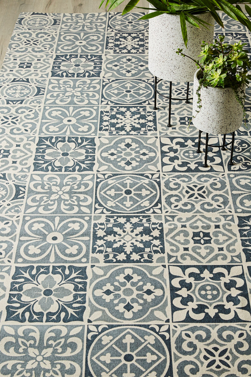 Carrelage Tile Hand Woven Grey And Soft Blue Rug 300x240cm – Early ...