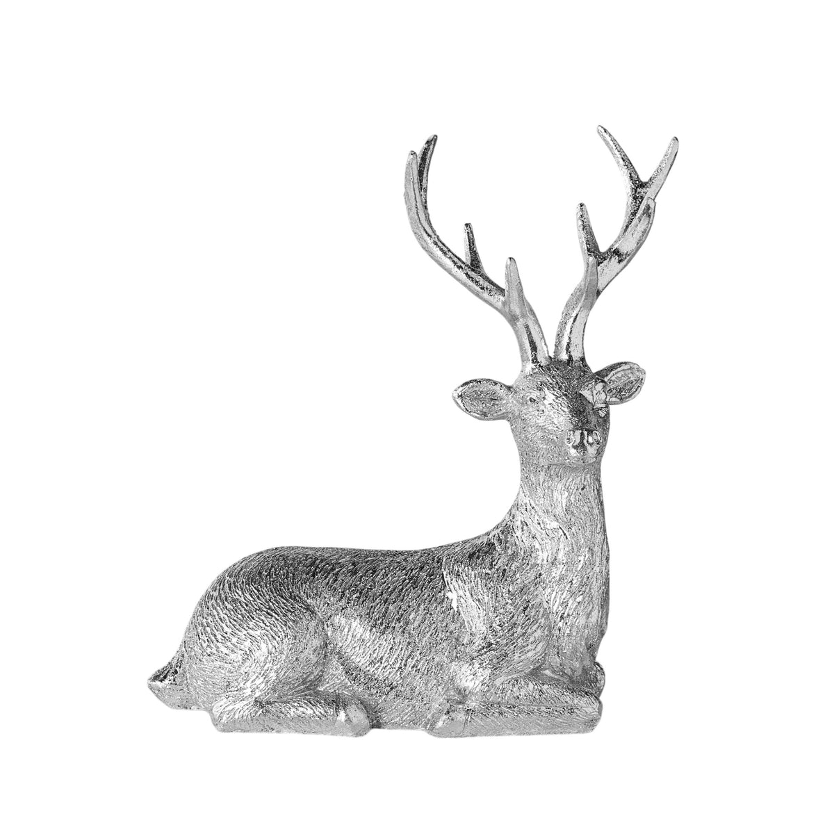 Sitting Deer Statue Silver 16x8x18cm – Early Settler NZ