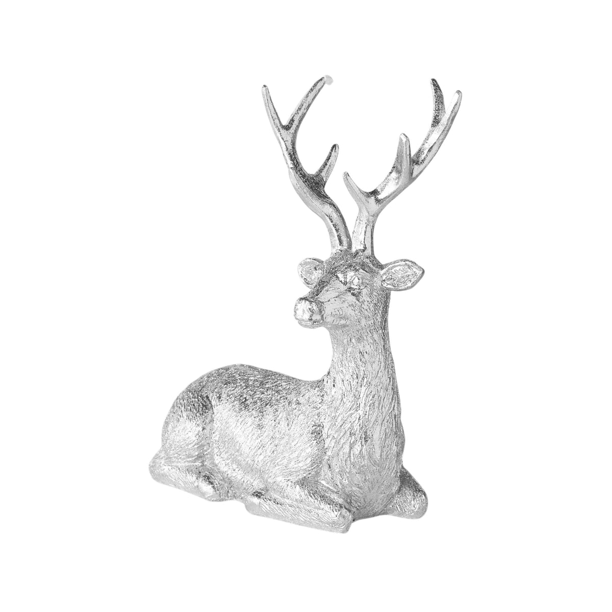 Sitting Deer Statue Silver 16x8x18cm – Early Settler NZ