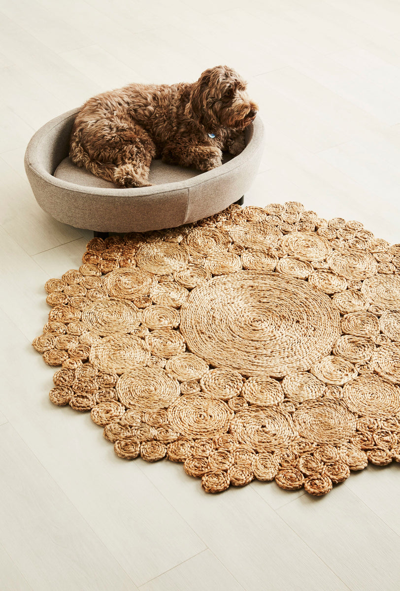 Cochin Hand Stitched Natural Round Rug 120cm – Early Settler NZ