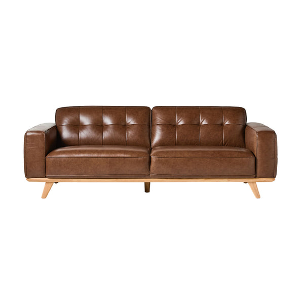 Carson 3 Seater Leather Sofa Dakota Mocha – Early Settler NZ