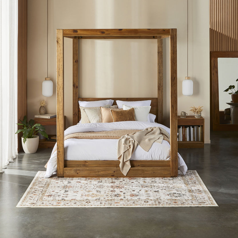 Kalise Reclaimed Timber 4 Poster King Bed (NZ Super King) – Early ...