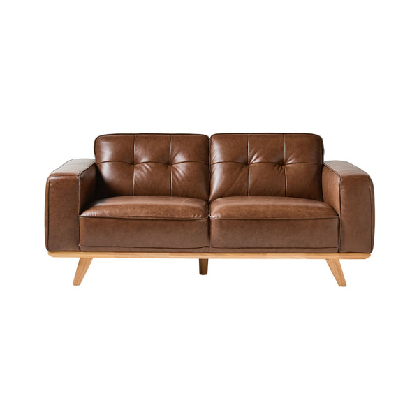 Carson 2 Seater Leather Sofa Dakota Mocha – Early Settler NZ